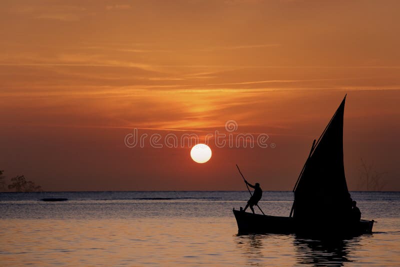 Sailboat at Sunset in Mauritius Island Stock Image - Image of ocean ...
