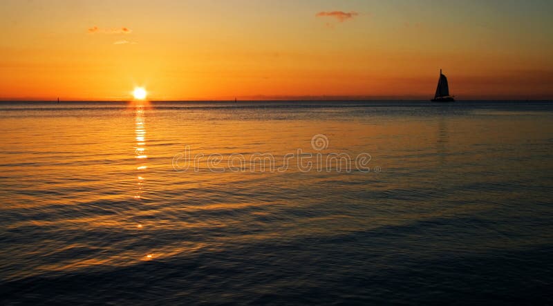 Sailboat and Sunset stock photo. Image of sailing, coast - 41361956