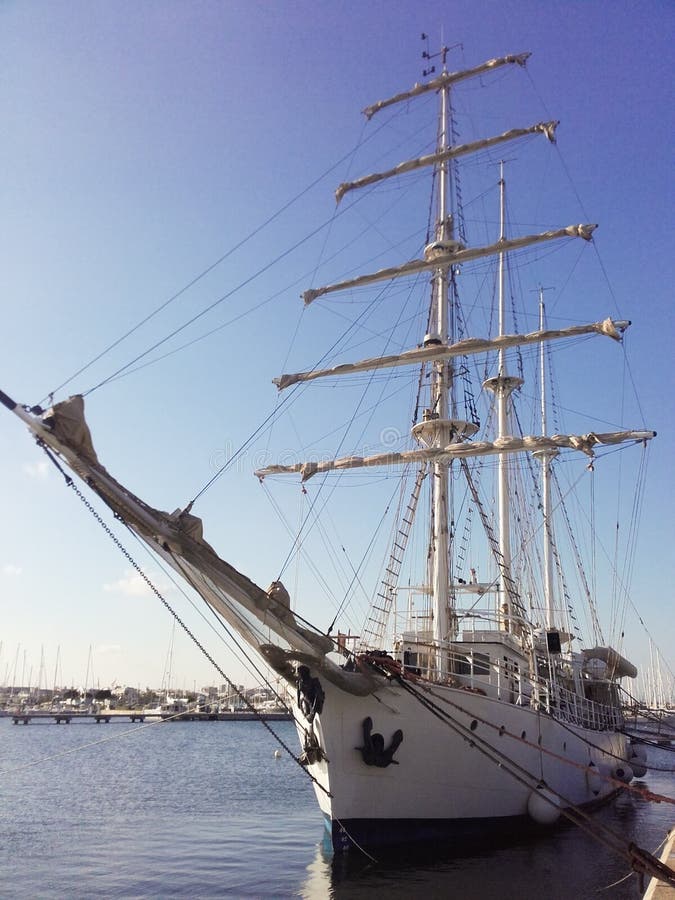 Sailboat Prow. Low Angle Front View Stock Photo - Image of ship, mast ...