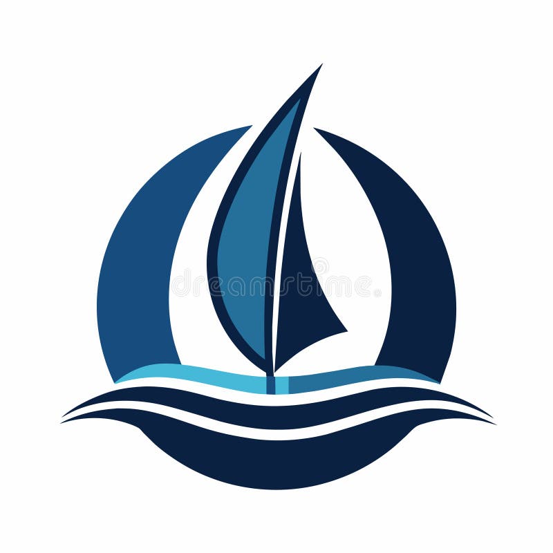 A Sailboat on Water with a Blue Sail, a Simple, Elegant Logo Featuring ...