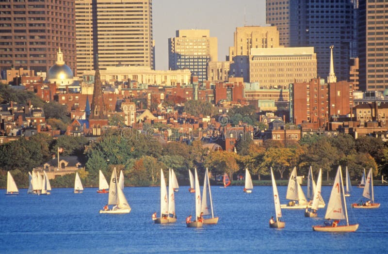 Sailboats on the Charles River, Boston, Massachusetts Editorial Stock ...