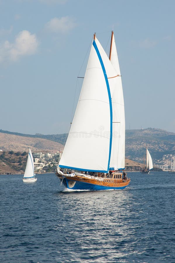 Sailboats in the Mediterranean Sea Stock Image - Image of blue, wind ...