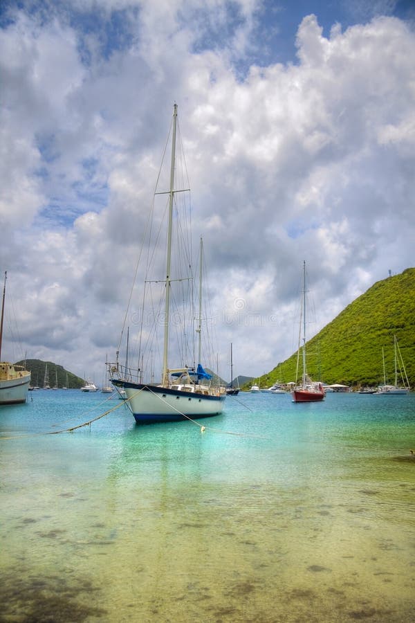 Sailboats in the tropics stock photo. Image of coast - 13113202