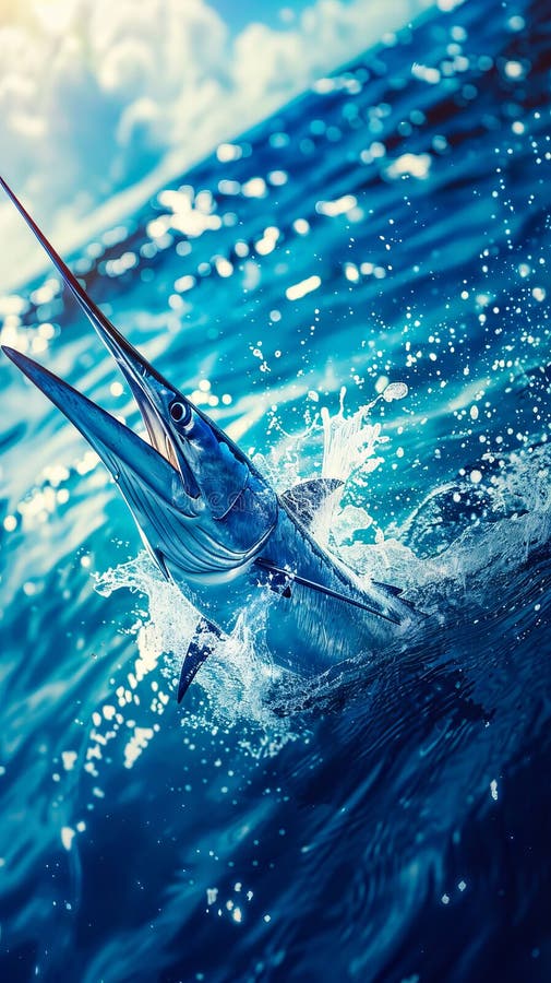 A Sailfish is Jumping Out of the Water Stock Photo - Image of outdoor ...
