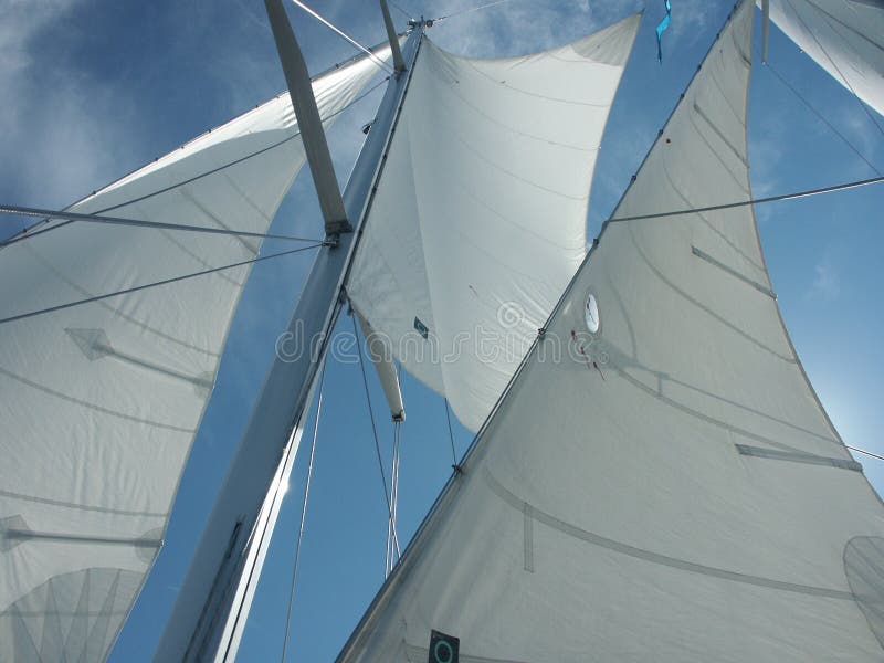 Wind in sails in sailboat stock photo. Image of blowing - 27718392