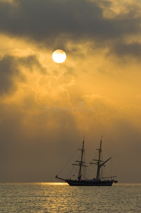 Tall Ship at Sunrise stock photo. Image of sail, sunset - 2815530