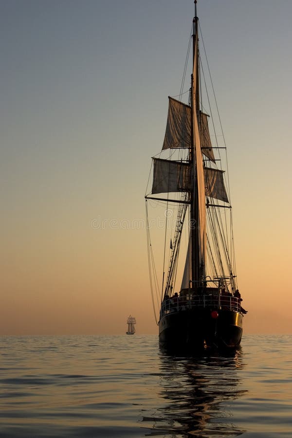 Tall Ship at Sunrise stock photo. Image of sail, sunset - 2815530