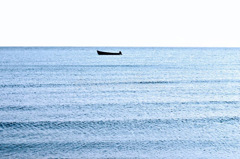Sailing Alone on the Calm Blue Sea. Stock Image - Image of ripple ...