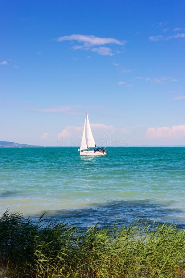 Sailing at Balaton lake stock photo. Image of holiday - 78112694