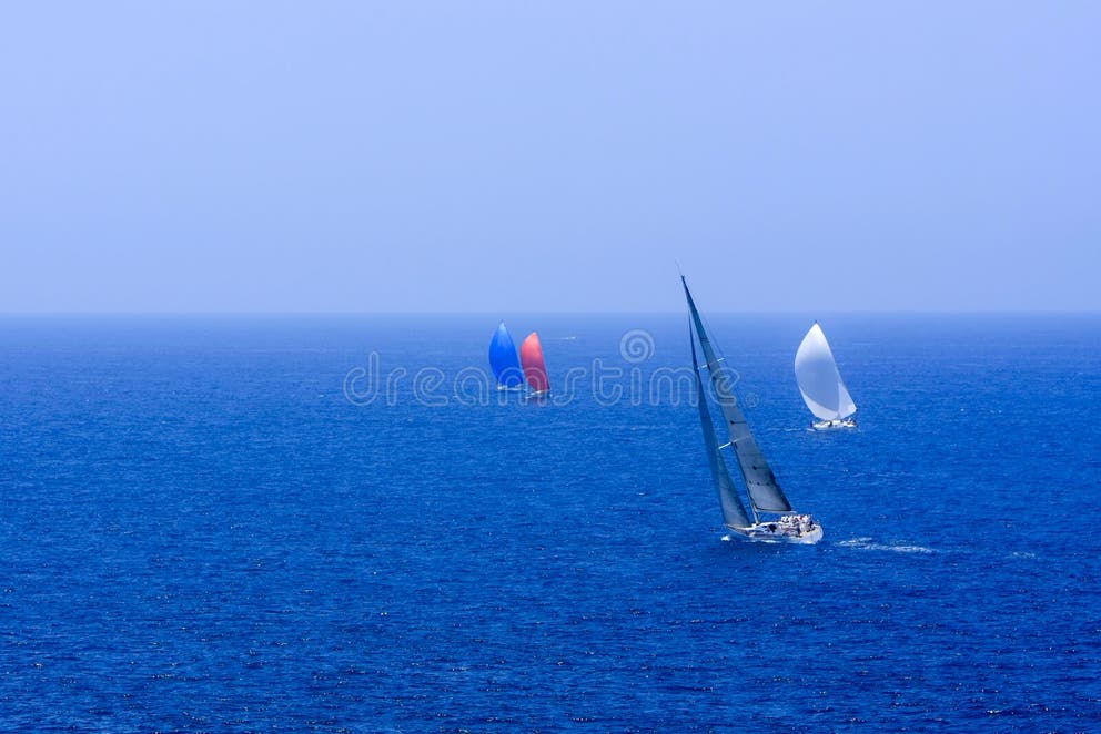 Sailing on the Big Blue Ocean Stock Photo - Image of boat, compete ...