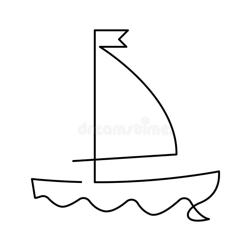 Continuous Line Drawing Boat Stock Illustrations – 425 Continuous Line ...
