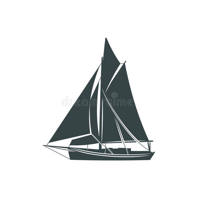 Sailing Boat Design Vector Illustration. Sailing Boat Silhouette Stock ...