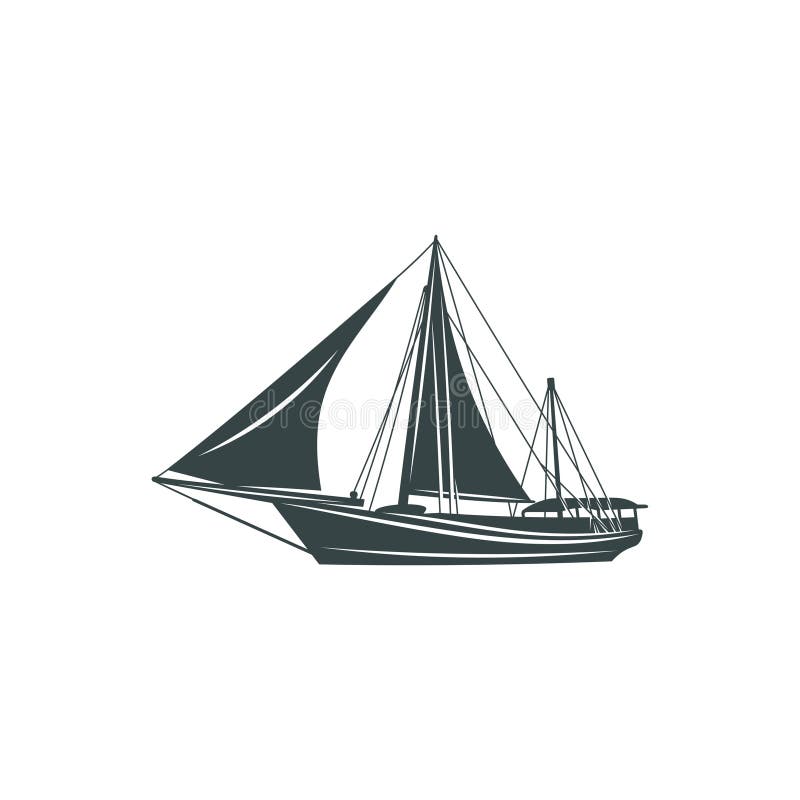 Sailing Boat Design Vector Illustration. Sailing Boat Silhouette Stock ...