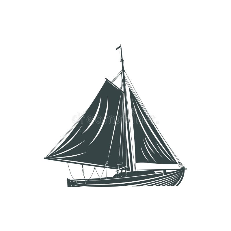 Sailing Boat Design Vector Illustration. Sailing Boat Silhouette Stock ...