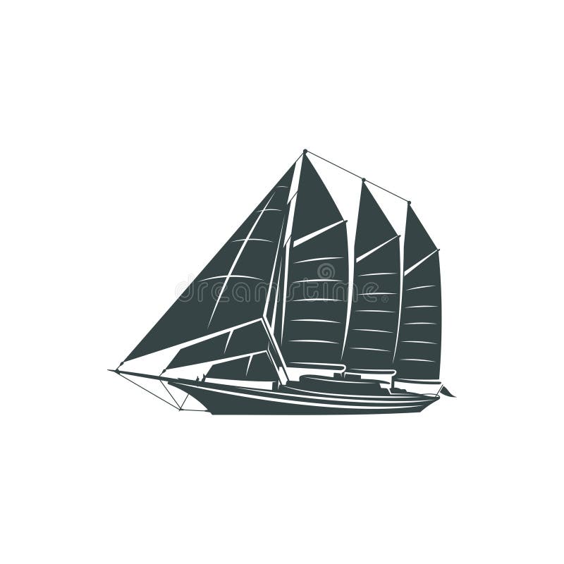 Sailing Boat Design Vector Illustration. Sailing Boat Silhouette Stock ...