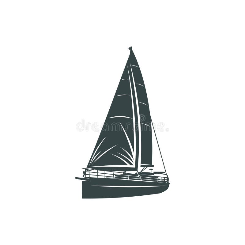 Sailing Boat Design Vector Illustration. Sailing Boat Silhouette Stock ...
