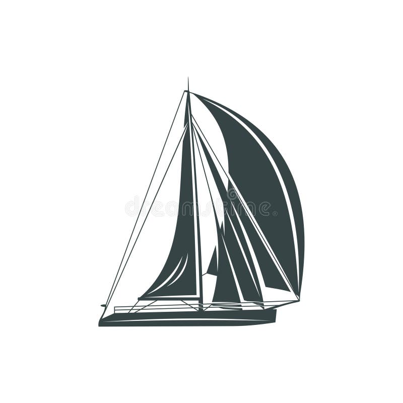 Sailing Boat Design Vector Illustration. Sailing Boat Silhouette Stock ...