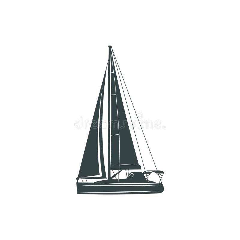 Sailing Boat Design Vector Illustration. Sailing Boat Silhouette Stock ...