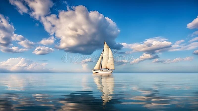 Sailing Boat on the High Seas Stock Illustration - Illustration of ...