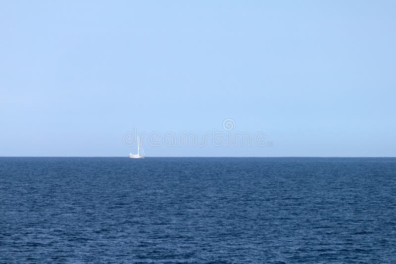 Sailing Boat by the Horizon Stock Image - Image of nautical, outdoor ...