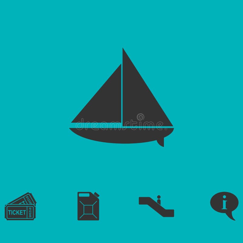 Sailing boat icon flat stock vector. Illustration of freedom - 137845856