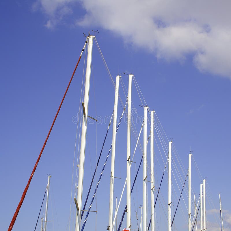 Sailing Boat Masts in a Row Stock Image - Image of clear, abstract: 3554111