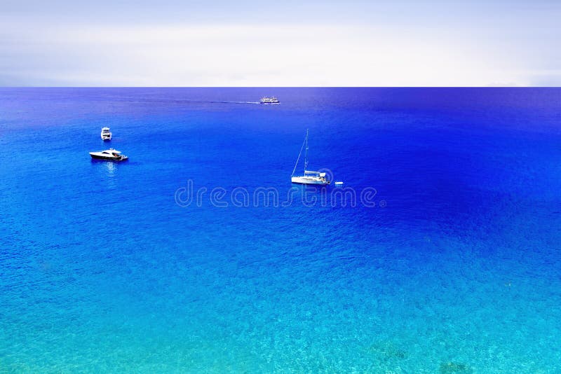 Sailing Boat at an Open Sea, Greece Editorial Stock Photo - Image of ...