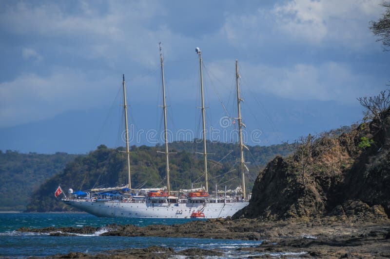 Sailing Boat on the Pacific Ocean in Costa Rica Stock Image - Image of ...