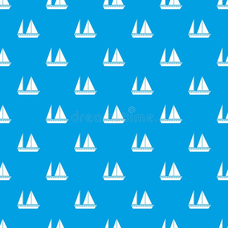 Sailing Boat Pattern Seamless Blue Stock Vector - Illustration of ...