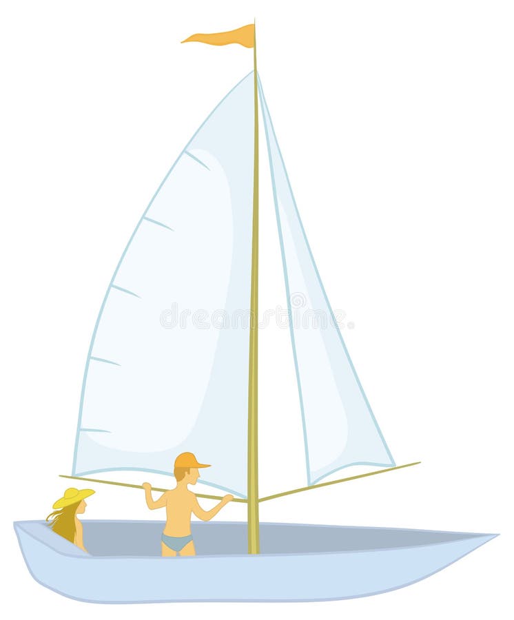 Sailing boat with a people stock vector. Illustration of family - 22295424