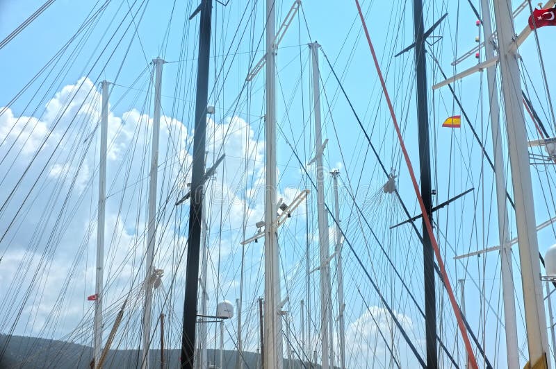 Sailing boat poles stock image. Image of poles, luxury - 44713383