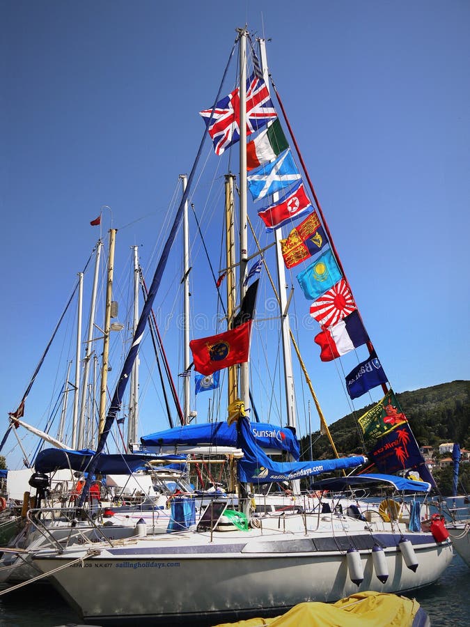 Sailing boat in port editorial photography. Image of anchored - 51643402