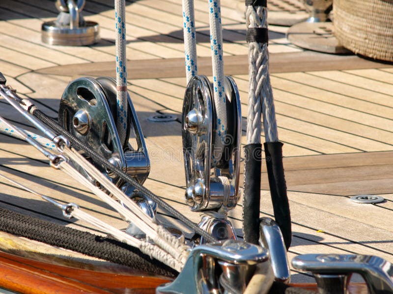 Sailing boat ropes stock image. Image of deck, equipment - 15488133