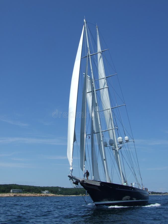 Sailing boat at sea stock image. Image of sail, full - 22117799