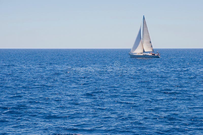 Sailing boat on the sea stock image. Image of vacation - 5718431