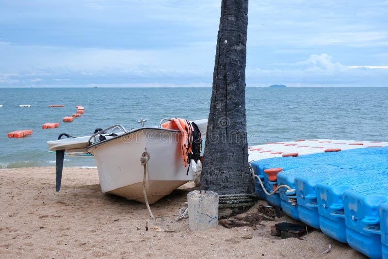 Sailing Boat Standing on the Beach. Stock Photo - Image of landscape ...