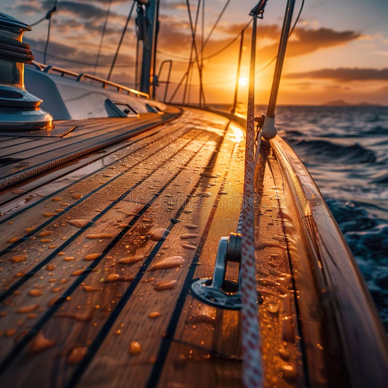 A Sailing Boat in the Sunset Generated by Artificial Intelligence Stock ...