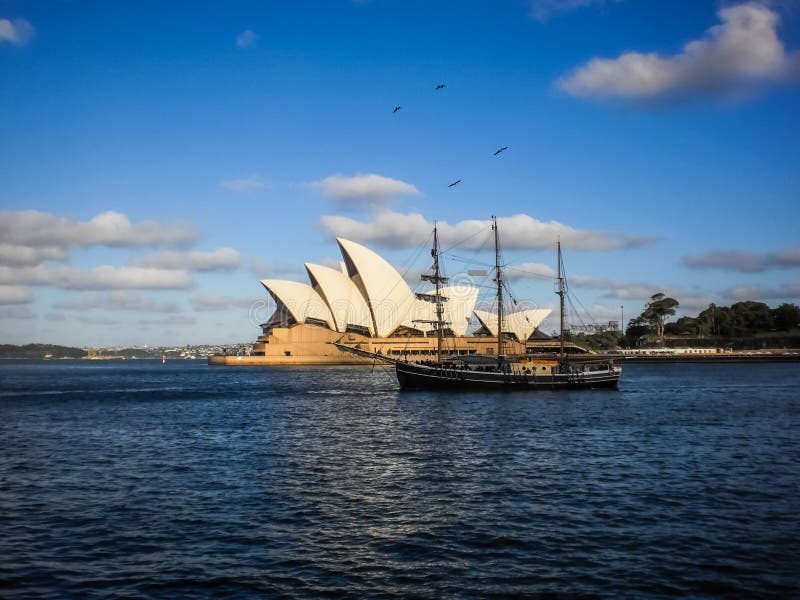 Sailboat at Sydney Opera House Editorial Stock Image - Image of ...