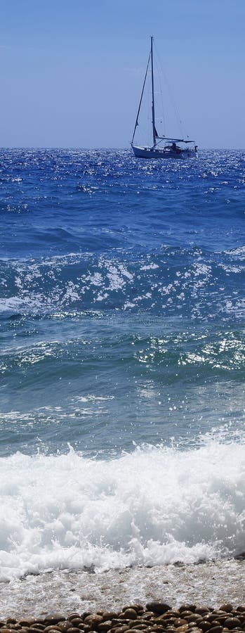 Sailing Boat-vertical Photo Stock Image - Image of dalmatia, glider ...