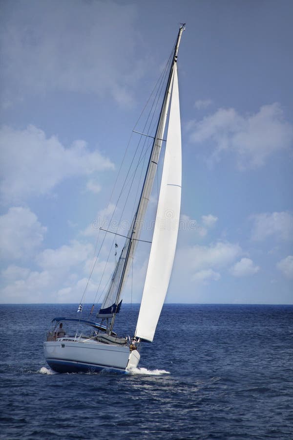 Sailing boat in the wind stock photo. Image of sails, sail - 6417200