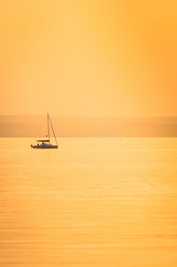 Sailing Boats with a Beautiful Sunset Stock Photo - Image of adventure ...