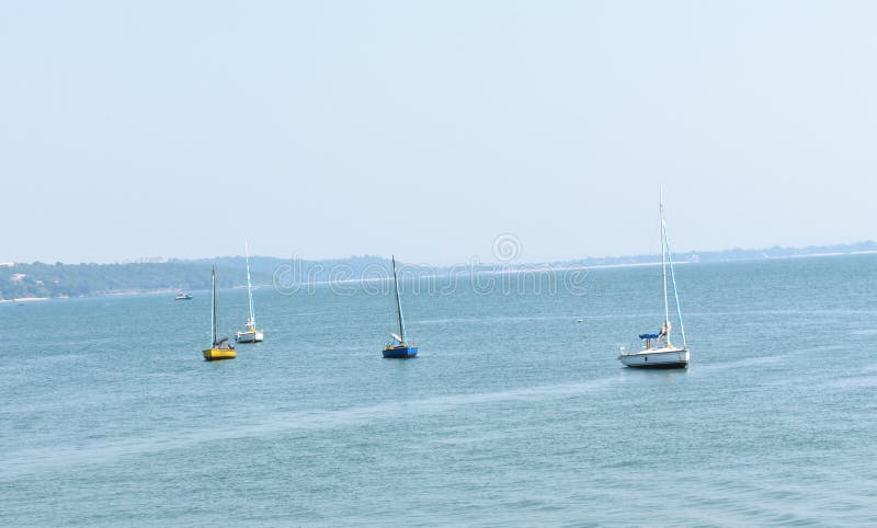 Sailing Boats in the Blue Ocean in Goa Stock Photo - Image of sailboat ...