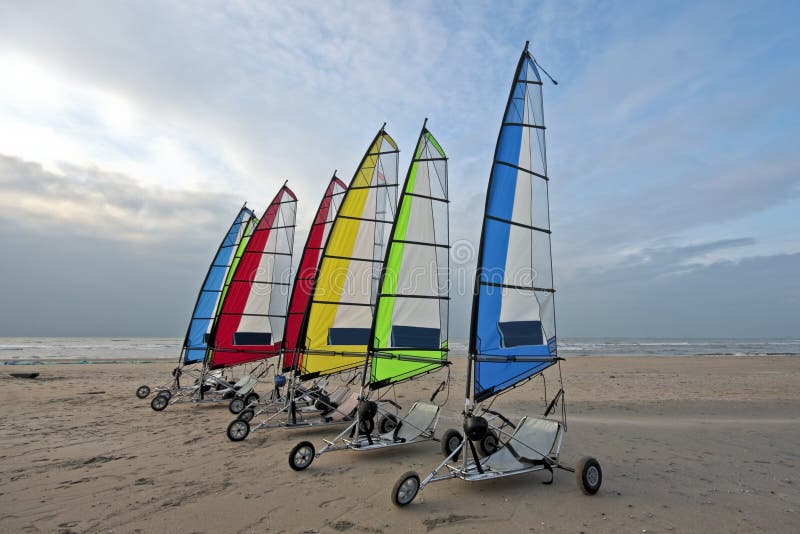 Sailing Carts at the Dutch Coast Stock Image - Image of cart, carting ...