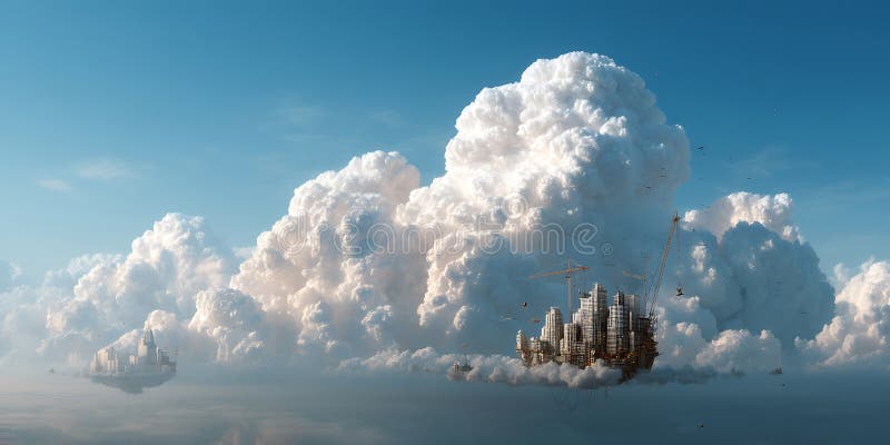 Sailing through Clouds a Fantasy Ship Artwork Stock Photo - Image of ...