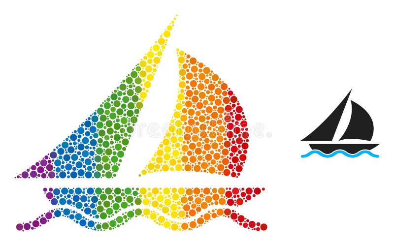 Spectrum Sailing Mosaic Icon of Spheric Dots Stock Vector ...