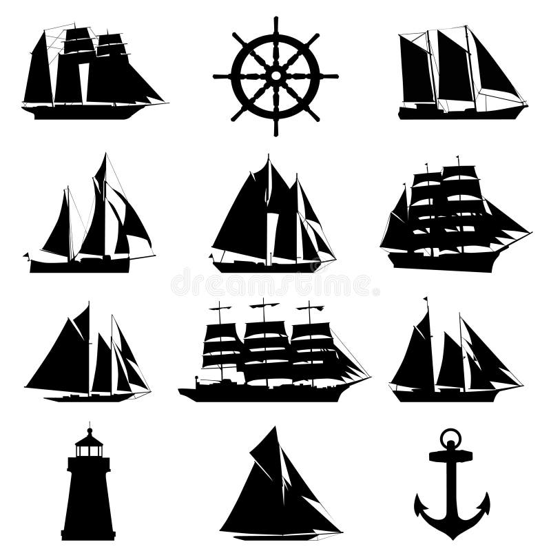 Sailing design elements stock vector. Illustration of transportation ...