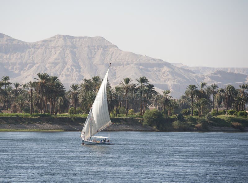 Sailing Felluca on the River Nile Stock Photo - Image of boat, river ...