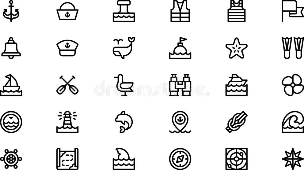 Sailing Icons High-Quality Vector Icons Collection with Editable Stroke ...