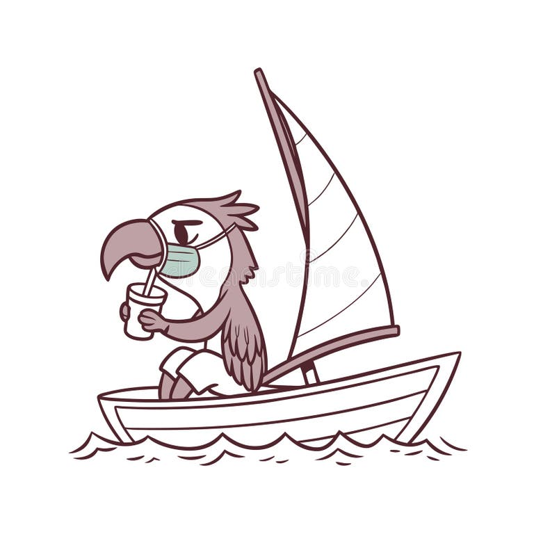 Sailing Parrot in Decrepit Condition Stock Photo - Illustration of cute ...