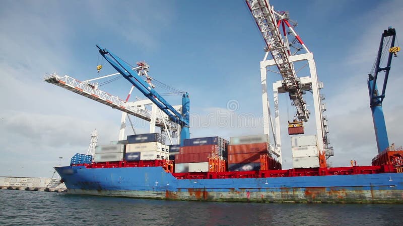 Sailing Pass a Container Ship Stock Footage - Video of transportation ...